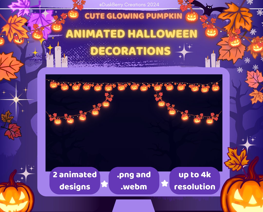 Glowing Pumpkin Stream Overlays - Etsy