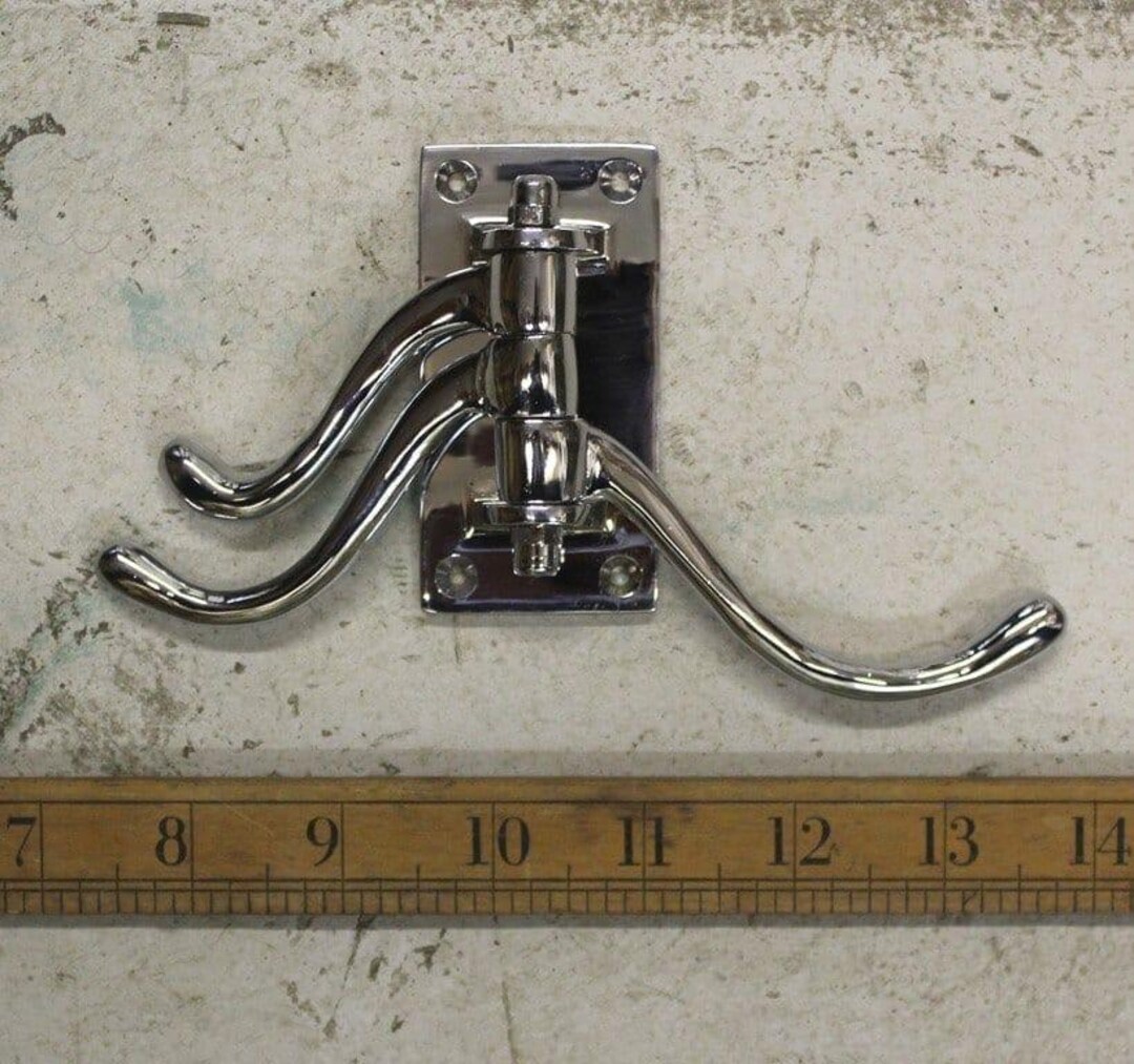 Rustic Chrome Swivel Coat Hooks Traditional Retro Vintage Old Victorian ...