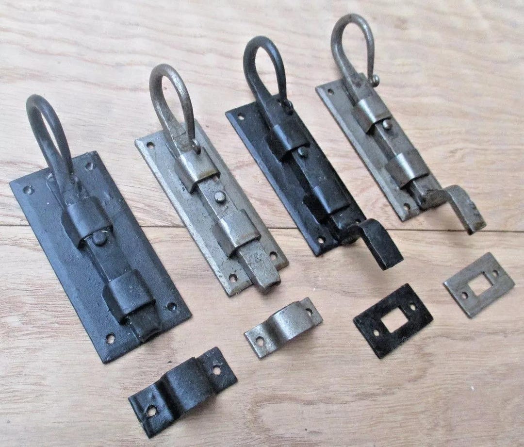 Rustic Iron Door Bolt Lock Latch Hand Forged Blacksmith Bolt Old ...