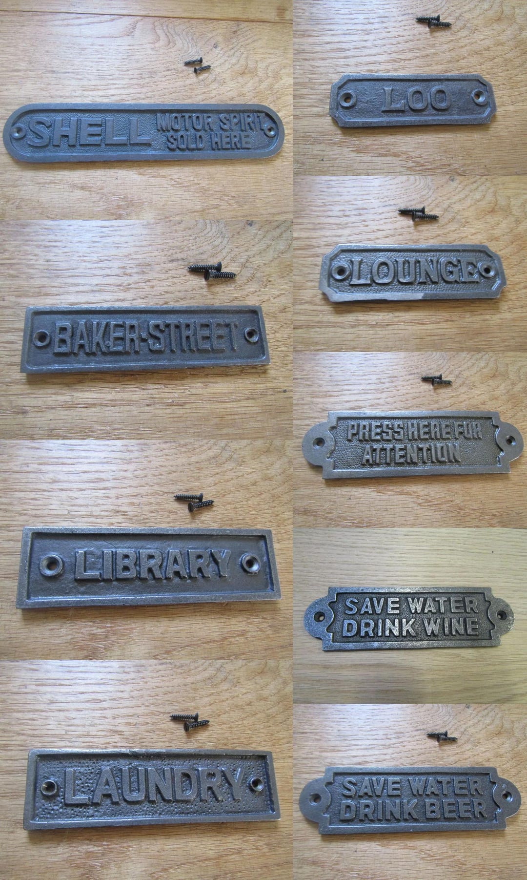 Rustic Iron Sign Vintage Rustic Industrial Wall Door Plaque Sign Notice ...