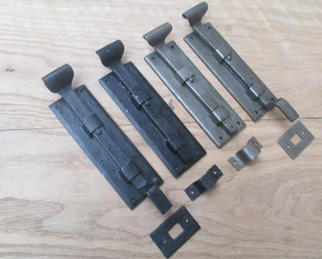 Rustic Iron Door Bolt Lock Latch Hand Forged Blacksmith Bolt Old ...