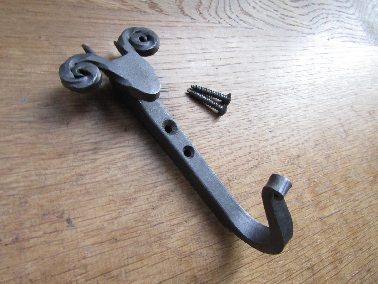 Rustic Iron Blacksmith Hook Wrought Iron Vintage Coat Hook Hanger ...