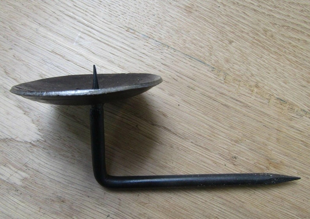 Rustic Iron Candle Holder Blacksmith Hand Forged Vintage Hammer in ...