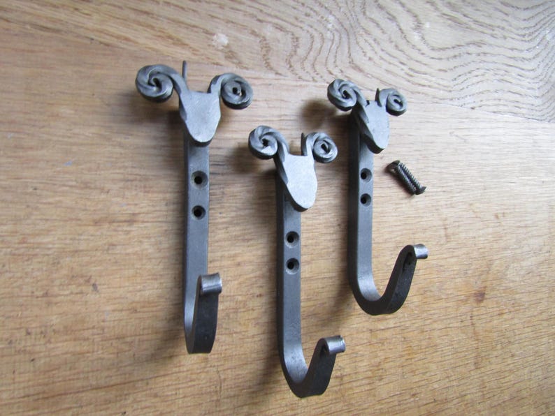 Rustic Iron Blacksmith Hook Wrought Iron Vintage Coat Hook Hanger ...