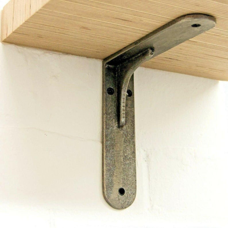 Rustic Iron Shelf Brackets Shelving Industrial Vintage Old Style ...