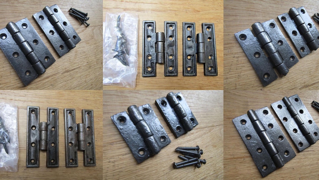 Rustic Iron Cabinet Hinges Cupboard Door Hinges Butt Hinges Vintage Old ...