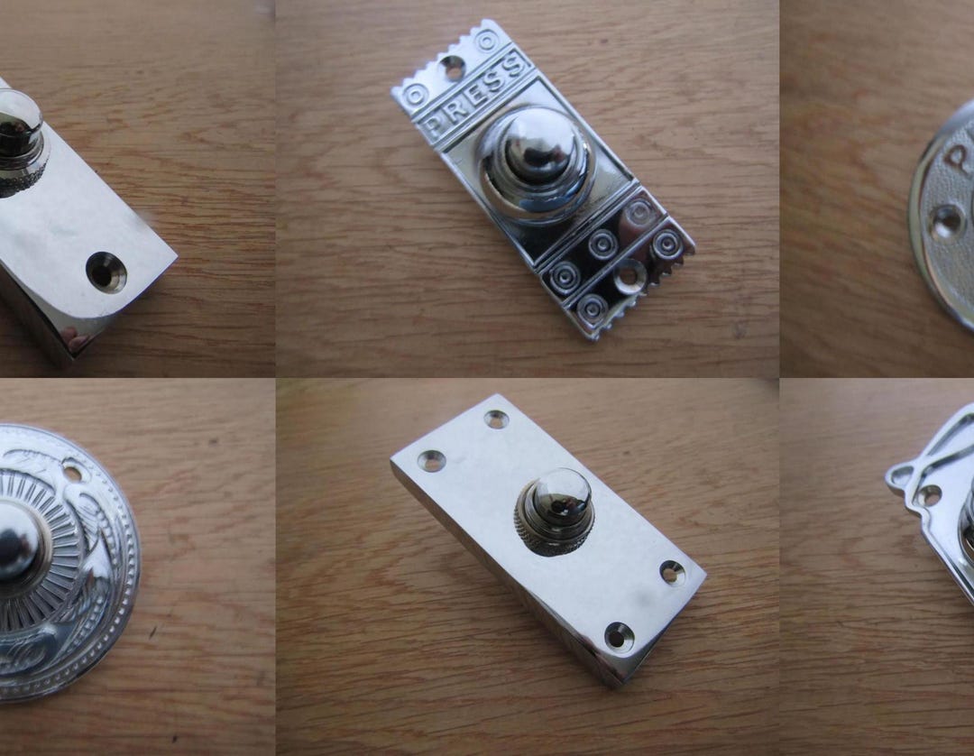 Chrome Door Bell Push Button Front Door Bell Solid Brass Construction ...