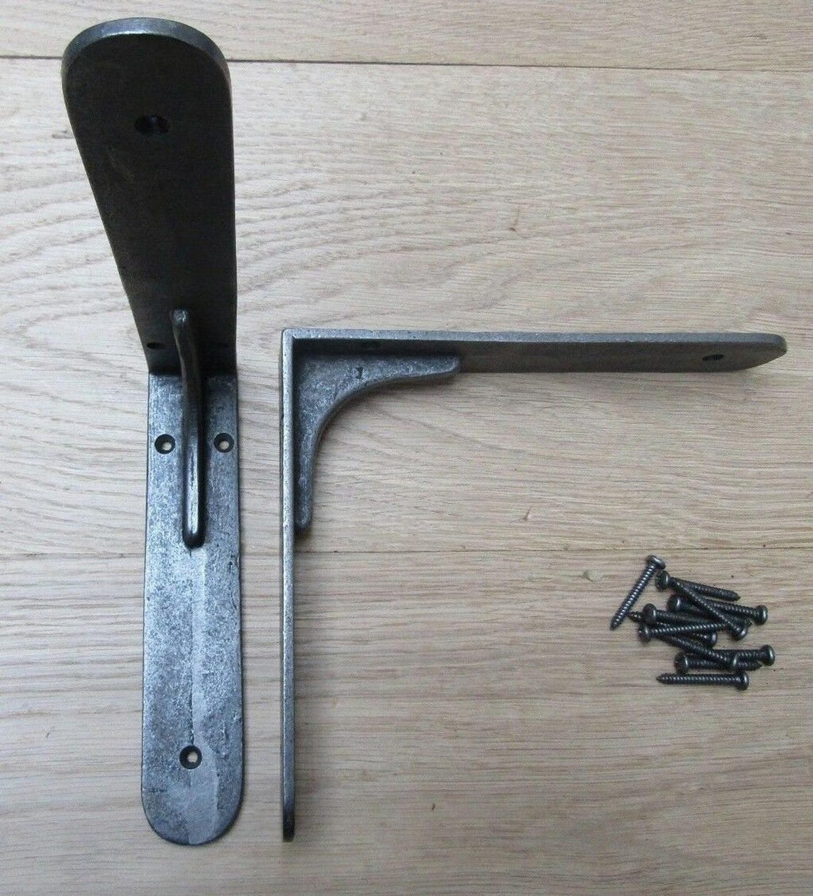 Rustic Iron Shelf Brackets Shelving Industrial Vintage Old Style ...