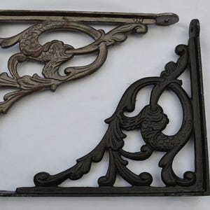 Rustic Iron Shelf Brackets Shelving Vintage Old Style Fancy Decorative ...