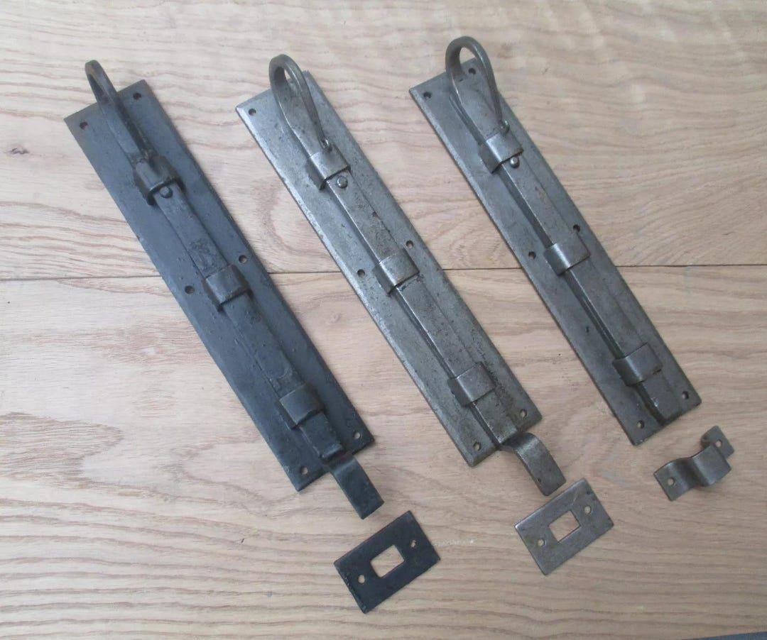 Rustic Iron Door Bolt Lock Latch Hand Forged Blacksmith Bolt Old ...
