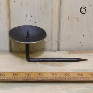 Rustic Iron Candle Holder Blacksmith Hand Forged Vintage Hammer in ...