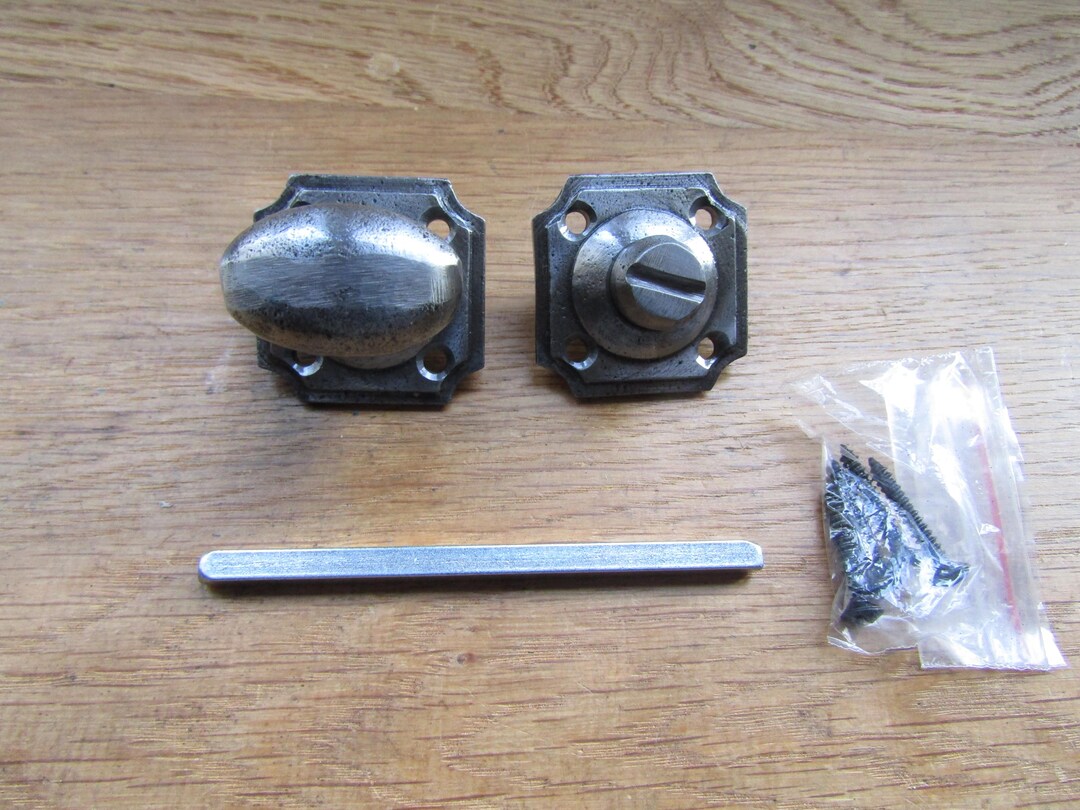 Rustic Iron Bathroom Door Lock Oval Thumb Turn Indicator Emergency ...