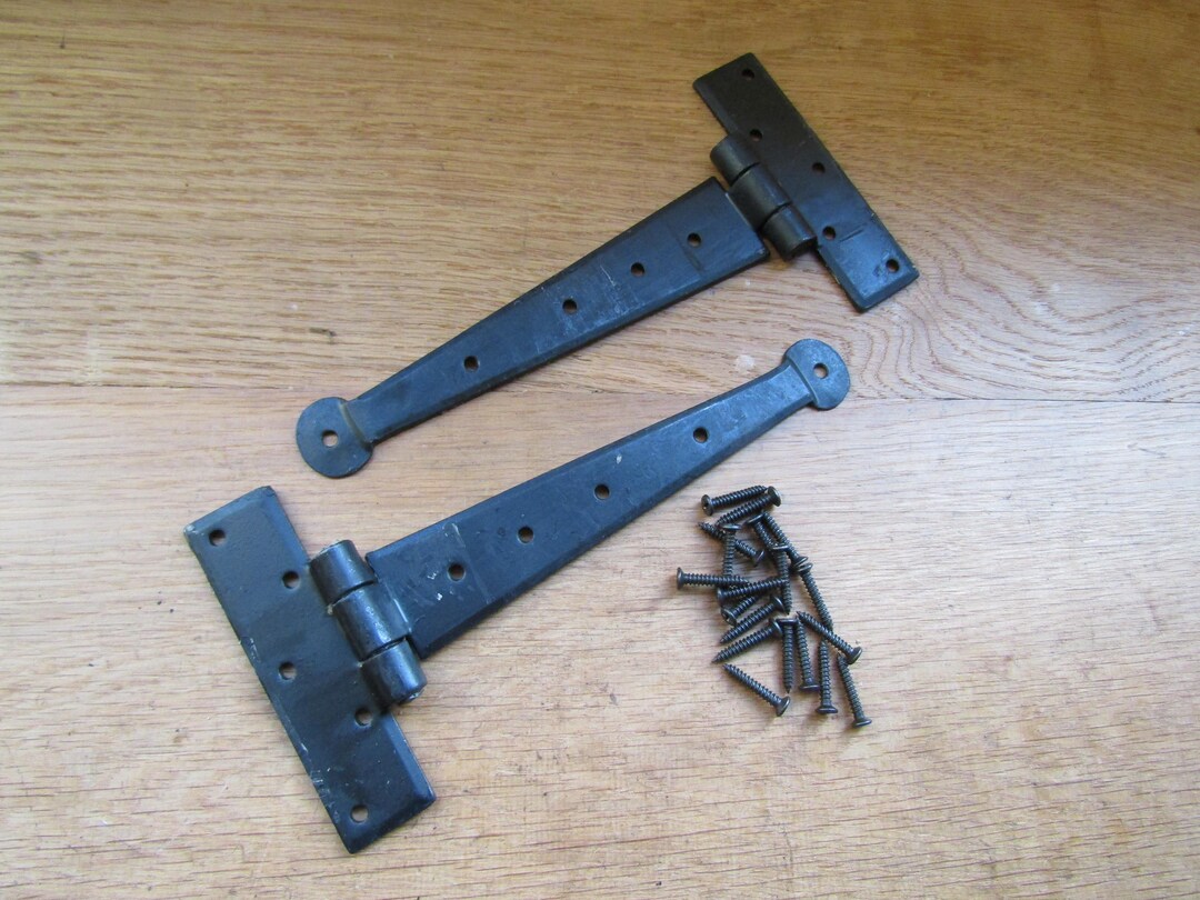 Rustic Iron Door T Hinges Blacksmith Tee Strap Hinges Vintage Old ...