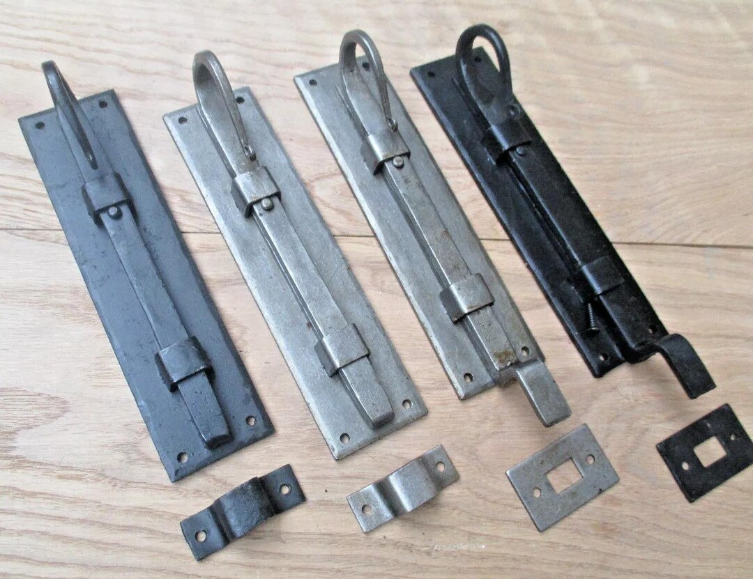 Rustic Iron Door Bolt Lock Latch Hand Forged Blacksmith Bolt Old ...
