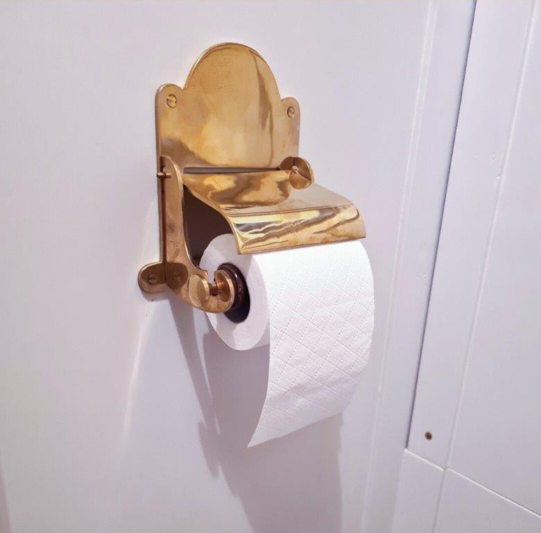 Rustic Toilet Roll Holder Solid Brass Vintage Victorian Retro Old Style ...
