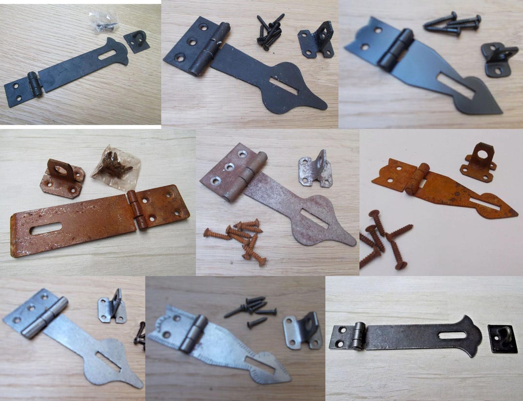 Rustic Metal Safety Hasp and Staple Door Latch Lock Blanket Box Trunk ...