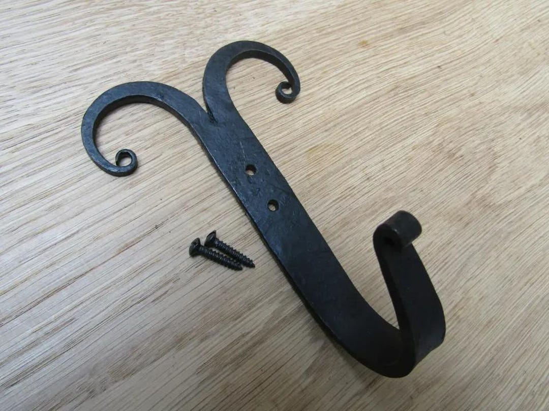 Rustic Iron Blacksmith Hook Wrought Iron Vintage Coat Hook Hanger ...