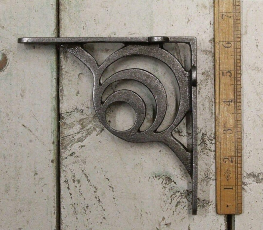 Rustic Iron Shelf Brackets Shelving Vintage Old Style Fancy Decorative ...