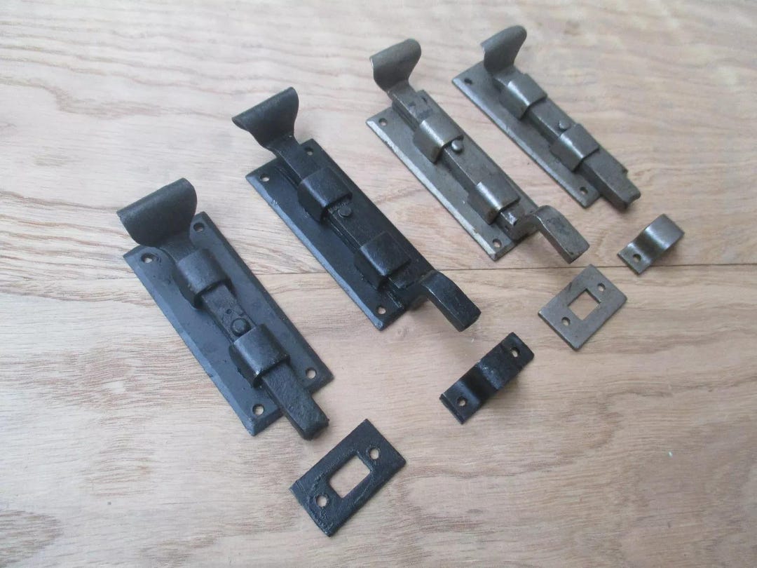 Rustic Iron Door Bolt Lock Latch Hand Forged Blacksmith Bolt Old ...