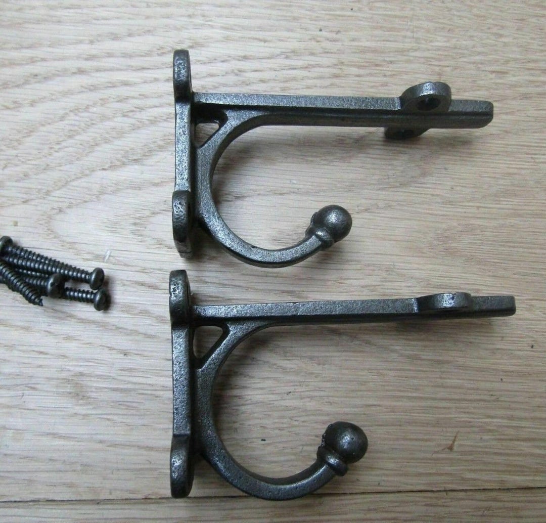 Rustic Iron Shelf Brackets Shelving Vintage Old Style Industrial Garage ...