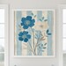 Blue Floral Wall Art Print | Cottagecore Botanical Print | Rustic ...