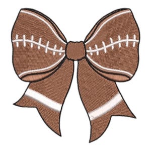 Football Bow Embroidery File - Etsy