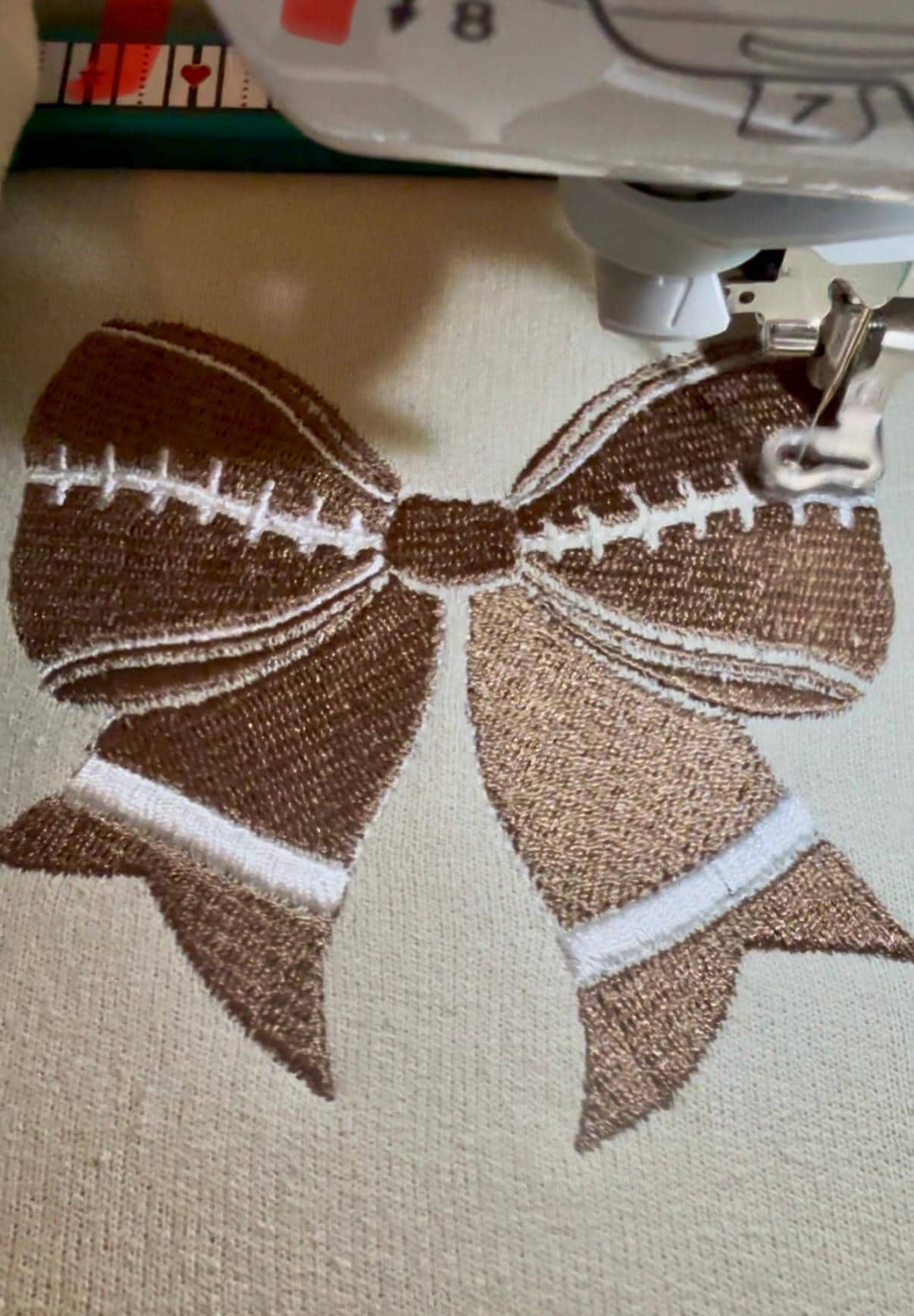 Football Bow Embroidery File - Etsy