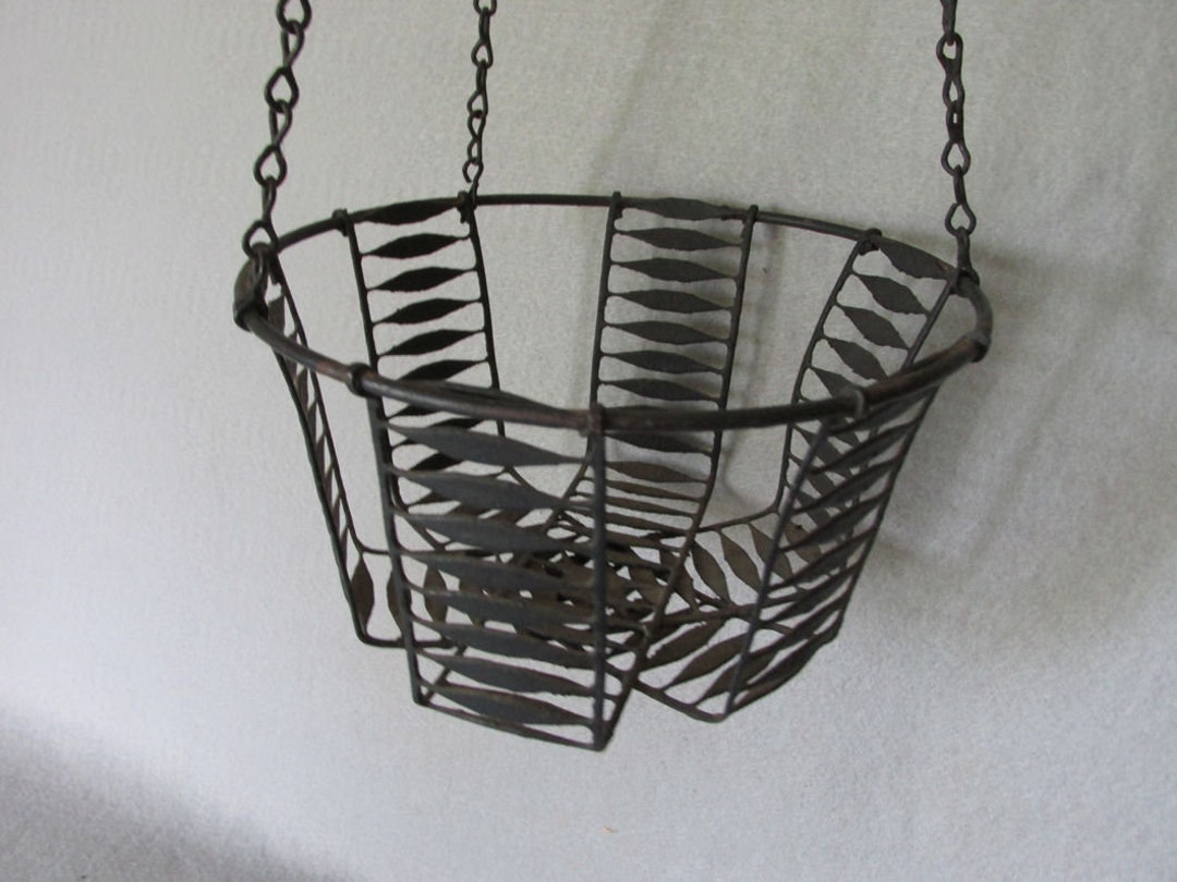 Antique 19thc Primitive Hanging Wire Basket, Country, Garden Decor - Etsy