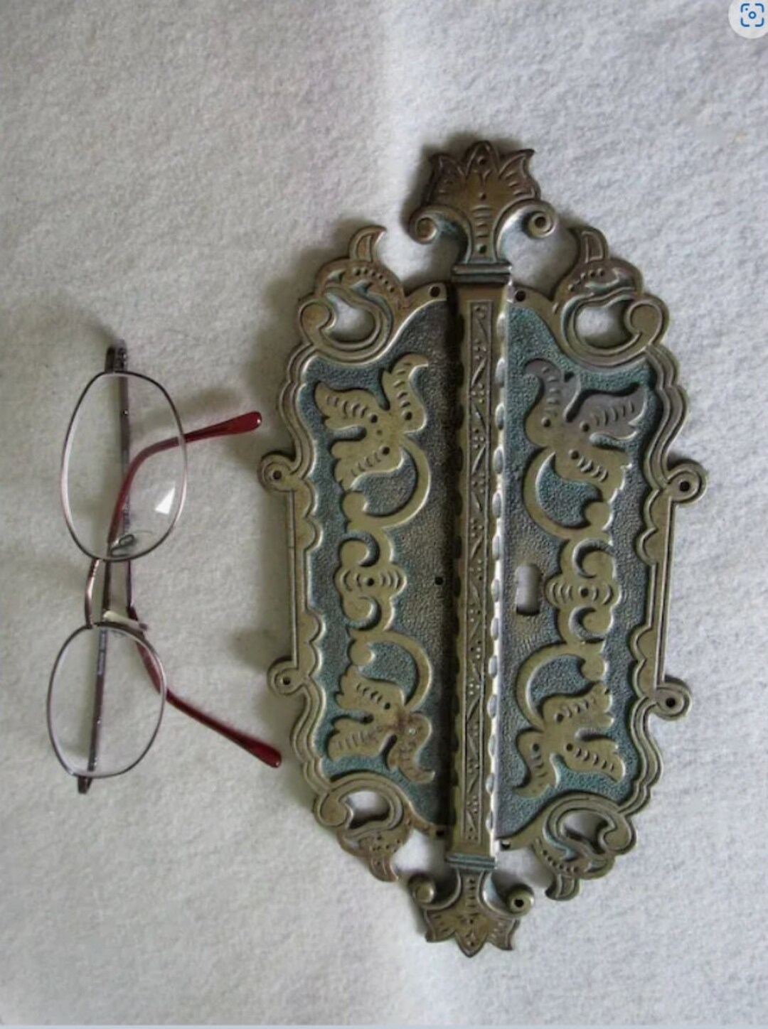 Antique C1880s Aesthetic Movement Door Escutcheon, Architectural Brass ...