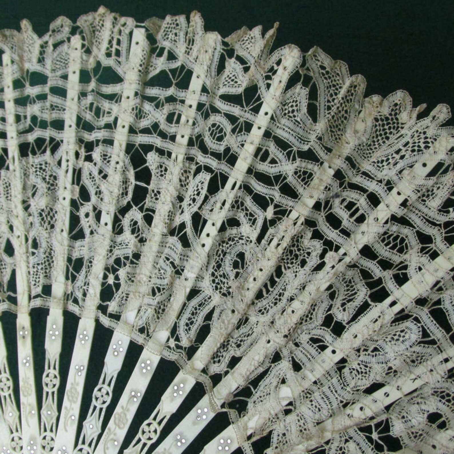 Antique Circa 1880s European Hand Made Lace Ladies Fan, Fashion ...