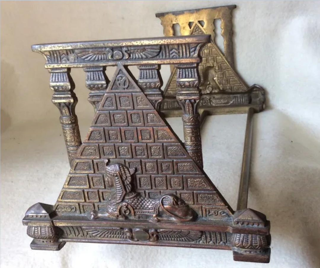 Antique Art Deco, Egyptian Revival Bookends With Sphinx and Pyramids - Etsy