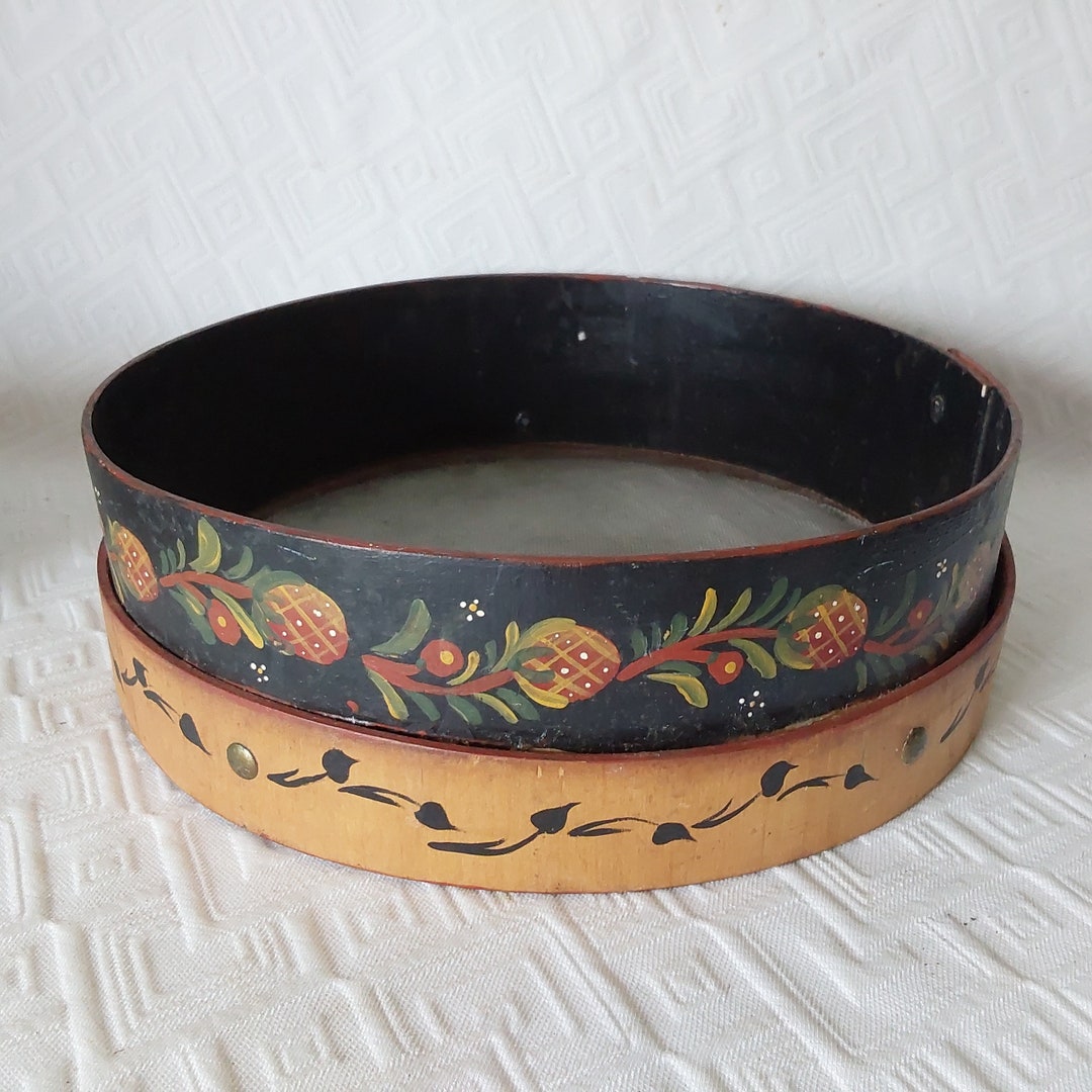 Antique 19thc Primitive Folk Art Sieve, Tole, Hand Painted - Etsy