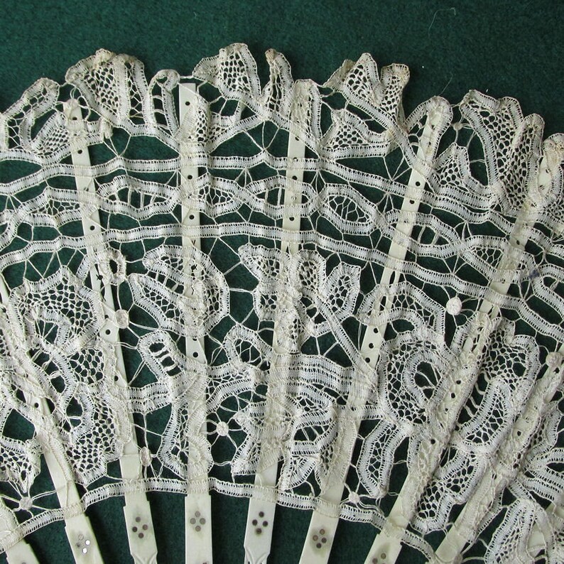 Antique Circa 1880s European Hand Made Lace Ladies Fan, Fashion ...