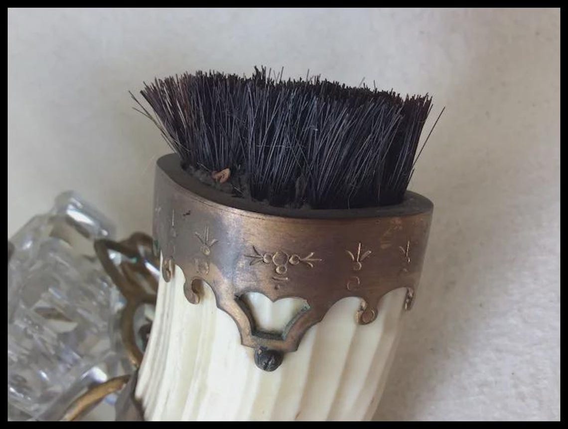 Antique 19thc Victorian Inkwell, Pen Wipe, Writing, Desk Accessory - Etsy