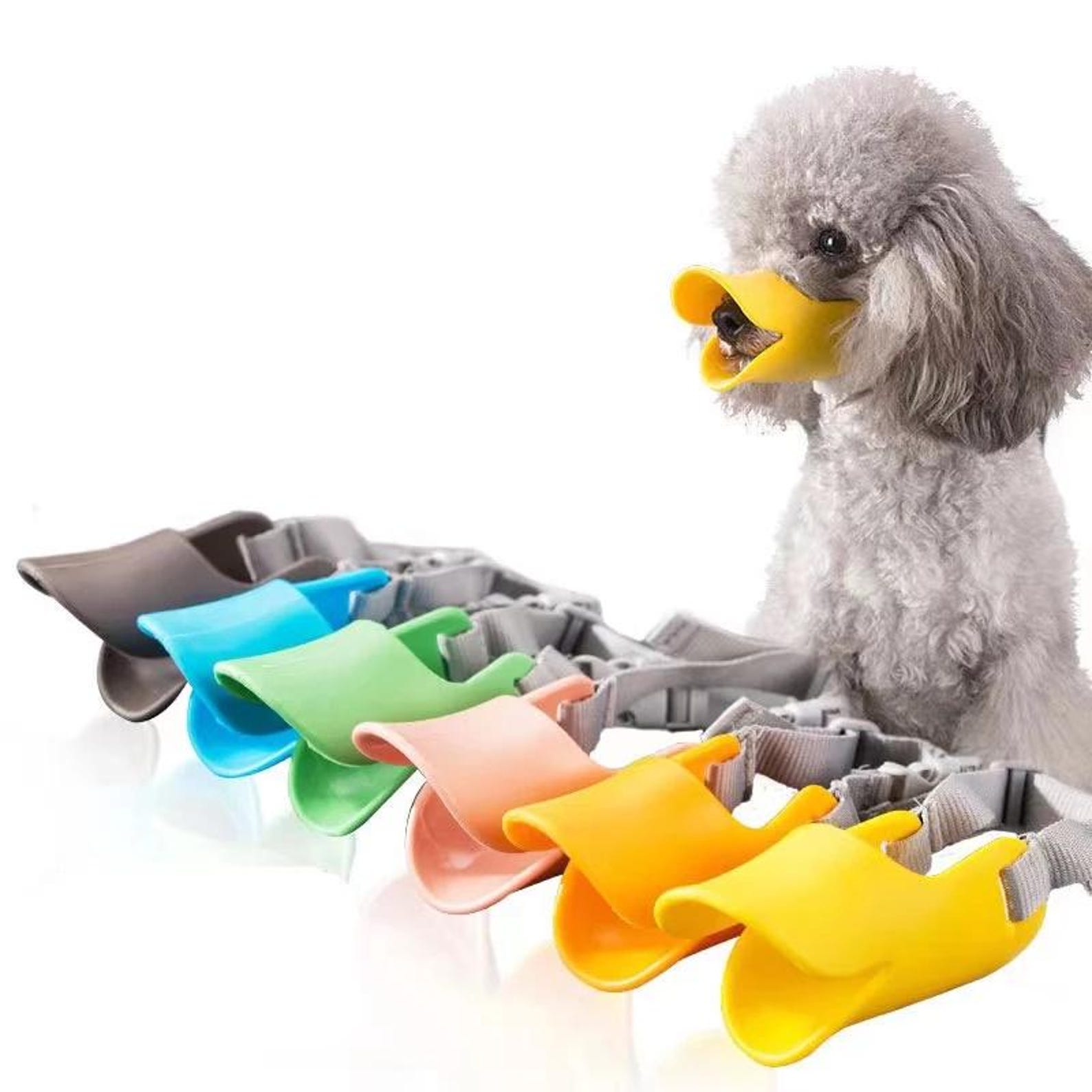 Dog Duckbill Muzzle Set Anti-bite, Anti-bark, Anti-chew, Adjustable ...