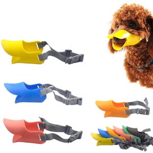 Dog Duckbill Muzzle Set Anti-bite, Anti-bark, Anti-chew, Adjustable ...