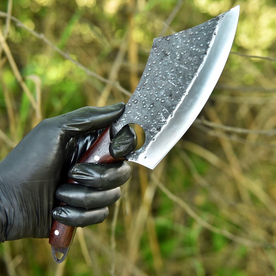 Hand-forged Hunting Cleaver Knife | Custom Handmade BBQ Knife - Etsy