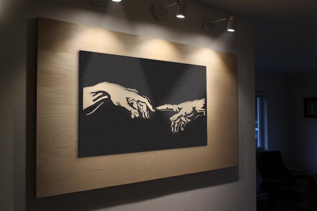 Michelangelo Hands DXF File | Creation of Adam CNC Art | Public Domain ...