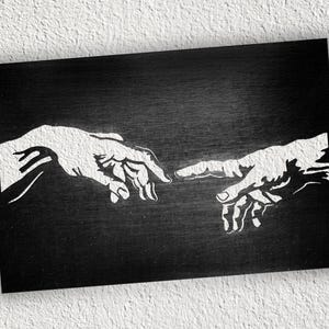 Creation of Adam CNC DXF File | Michelangelo Hands Laser Cut Wall Art ...