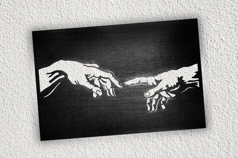 Michelangelo Hands DXF File | Creation of Adam CNC Art | Public Domain ...