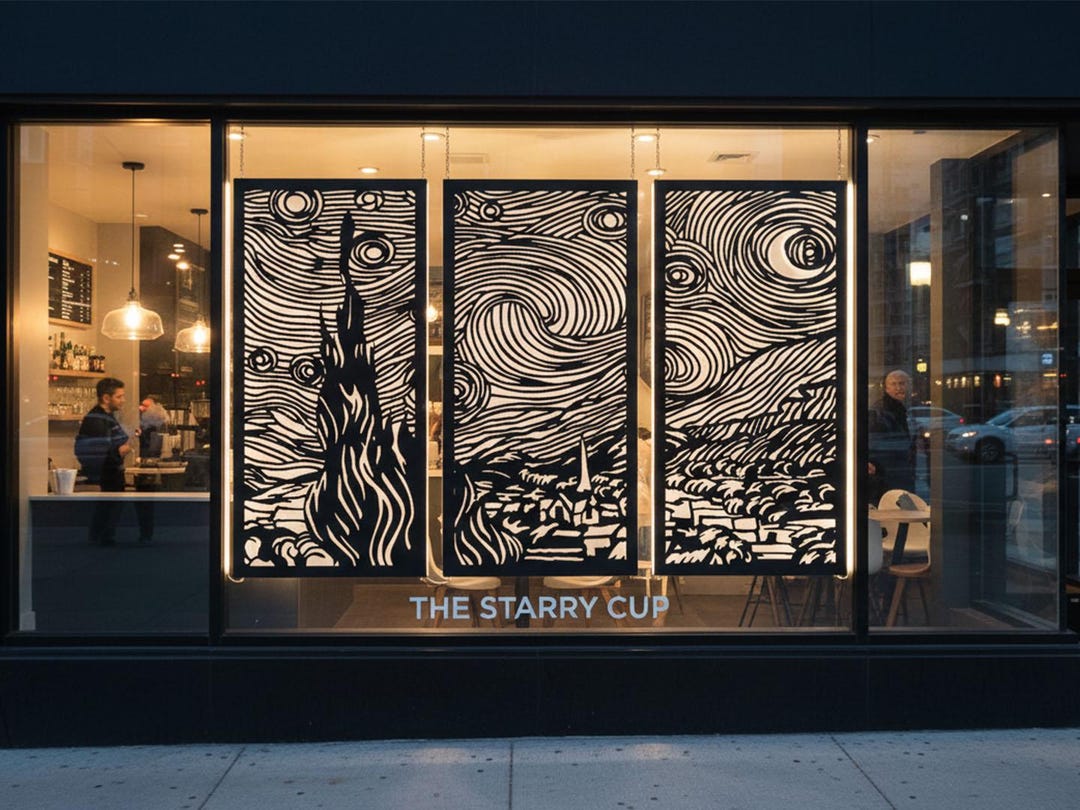 Starry Night CNC DXF File | Van Gogh Laser Cut Art - Etsy