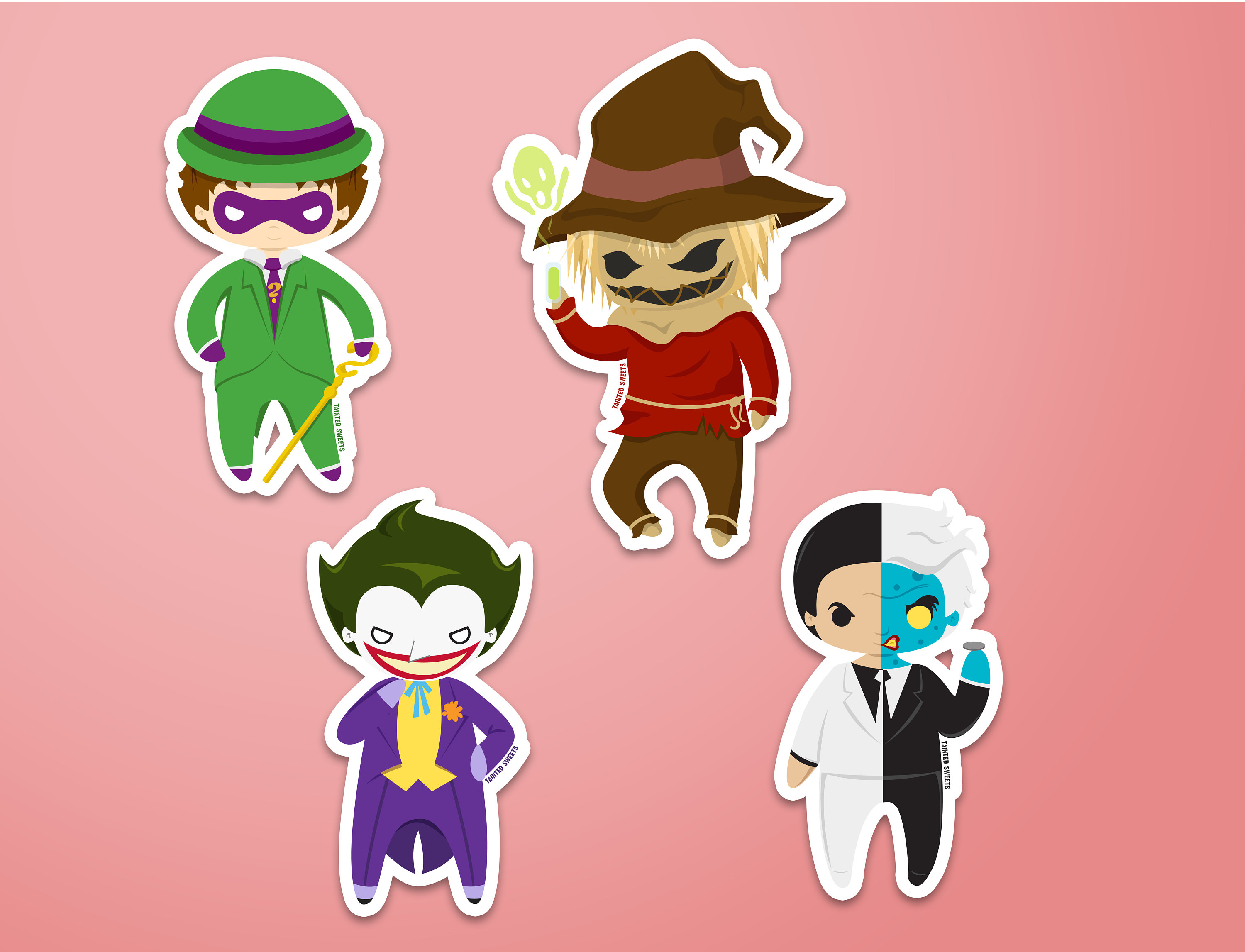 Laptop Scarecrow Gotham Villains Waterproof Vinyl Stickers Joker Two ...