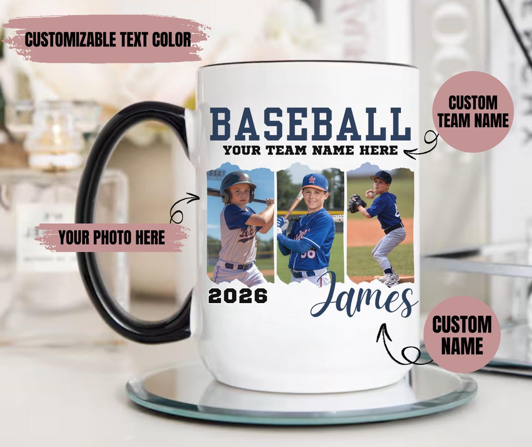 Custom Baseball Mug 2026, Player Photo Mug, Personalized Gift for ...