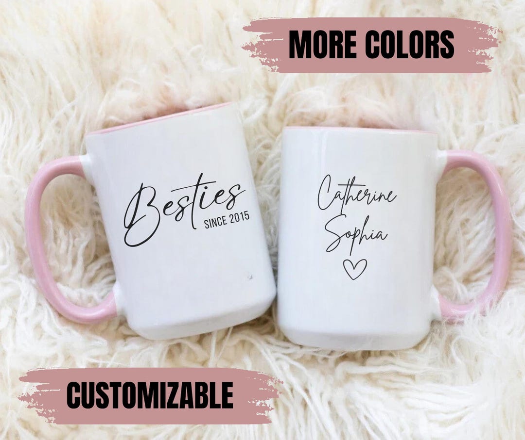 Custom Besties Mug, Personalized Friendship Mug, Best Friend Gift for ...