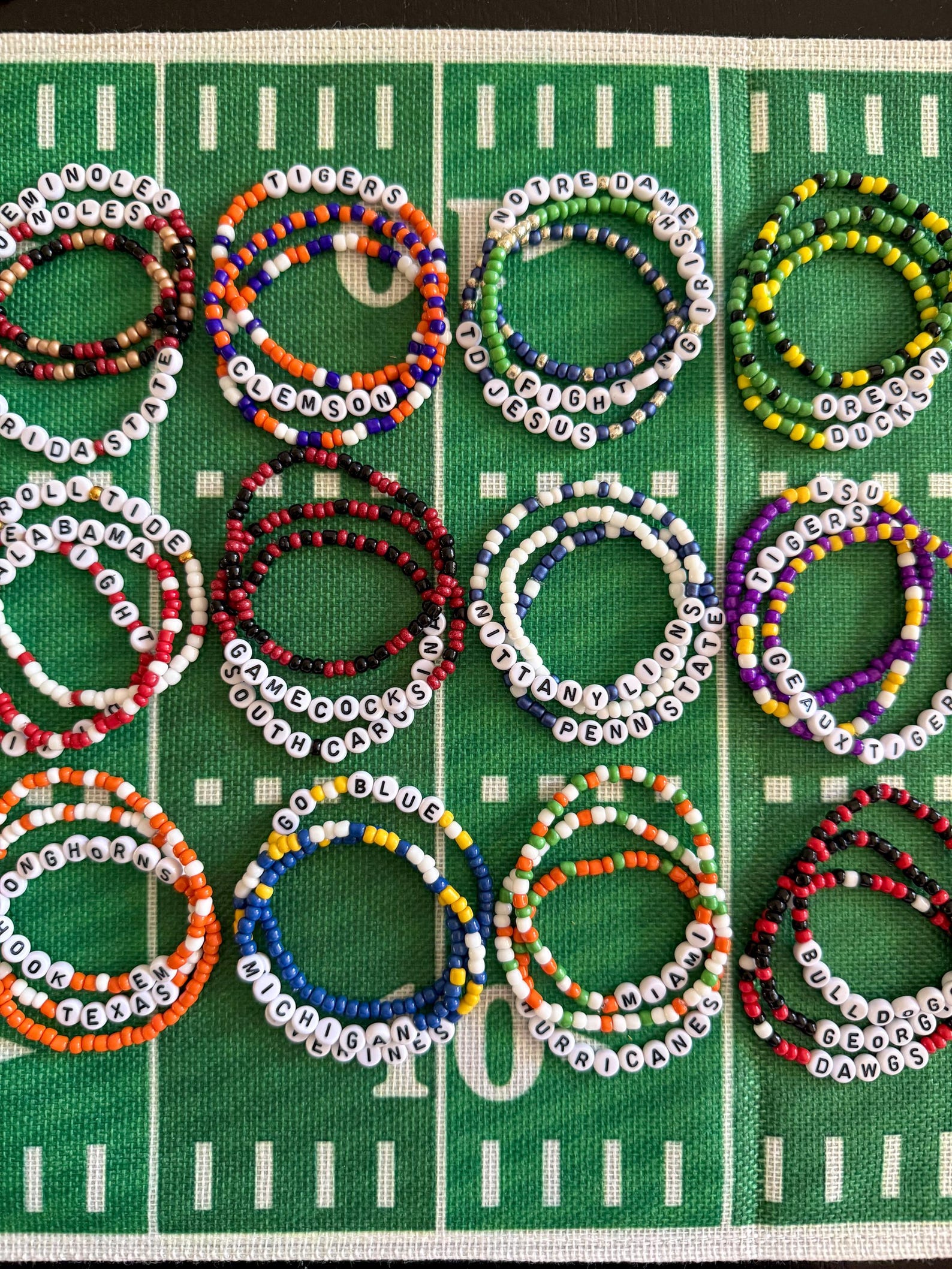 NCAA Inspired Team Bracelet Set - Etsy