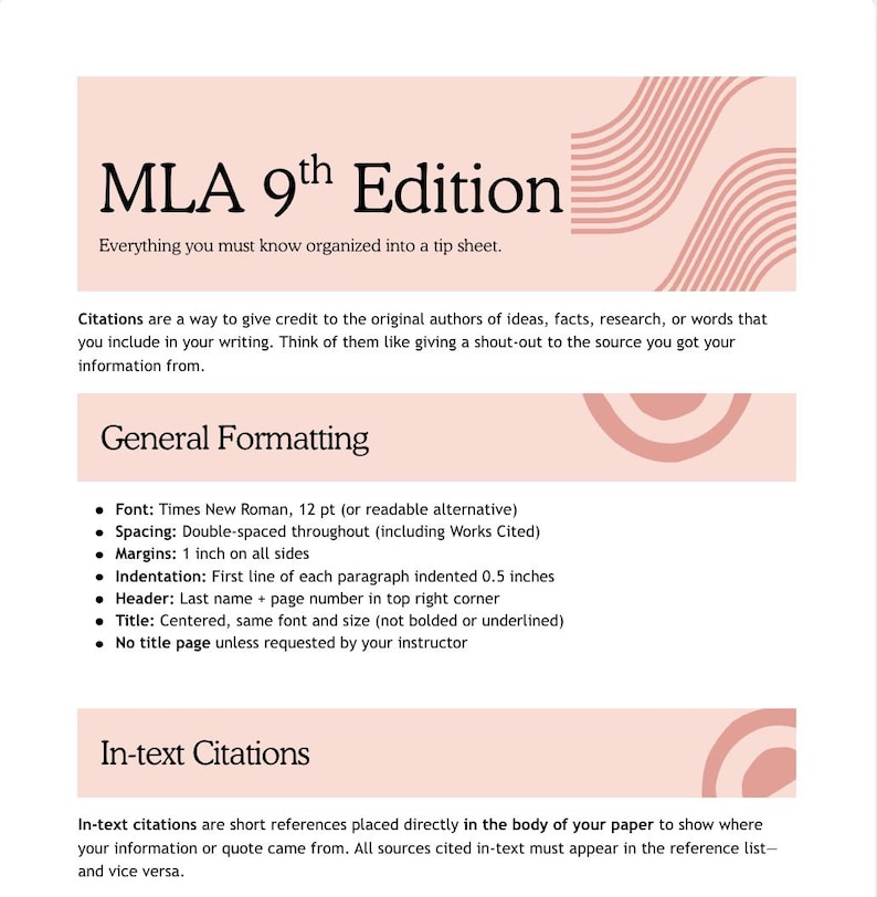 MLA 9th Edition Citation Guide: Student Writing Resource (PDF Download ...