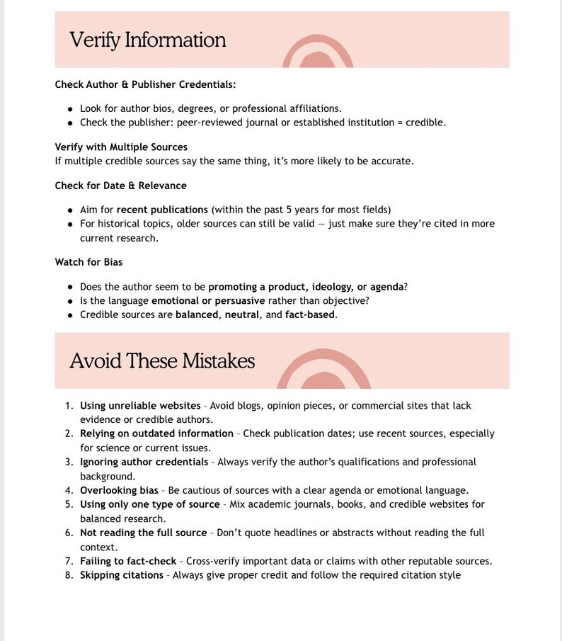 How to Find Credible Sources Cheat Sheet: Printable Academic Guide (PDF ...
