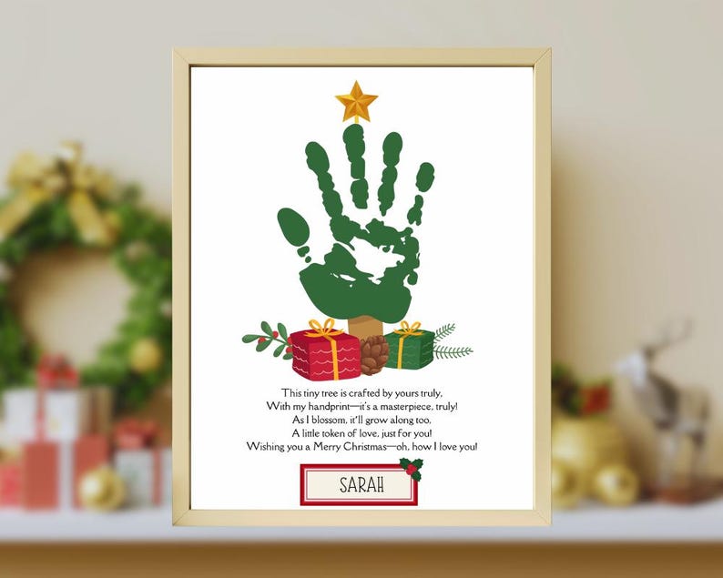 Baby's First Christmas Handprint Art | DIY Keepsake (personalized ...