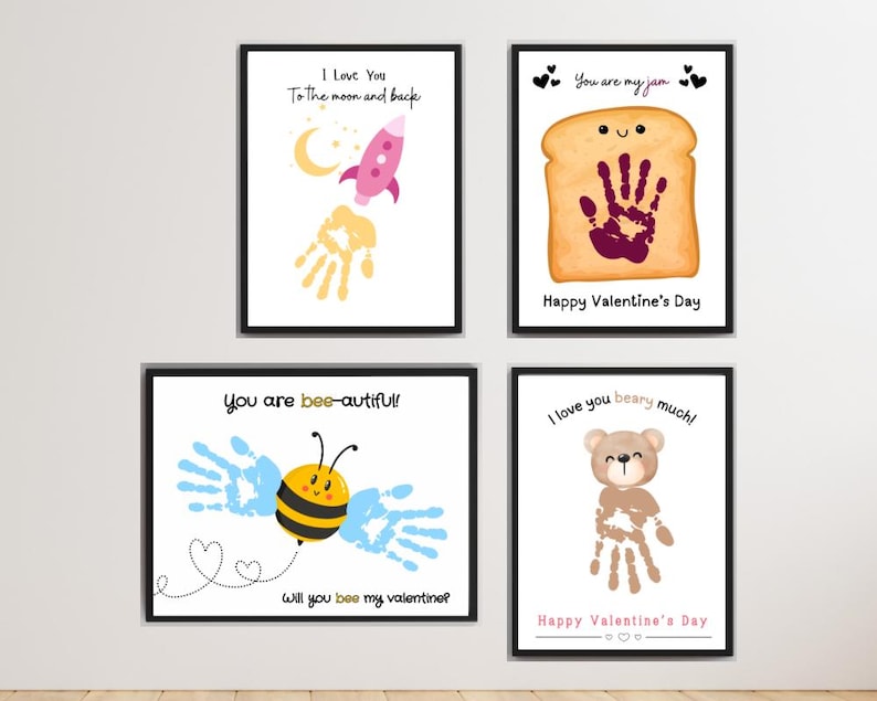 Valentine’s Day Handprint Art for Kids | Printable Valentine Craft ...