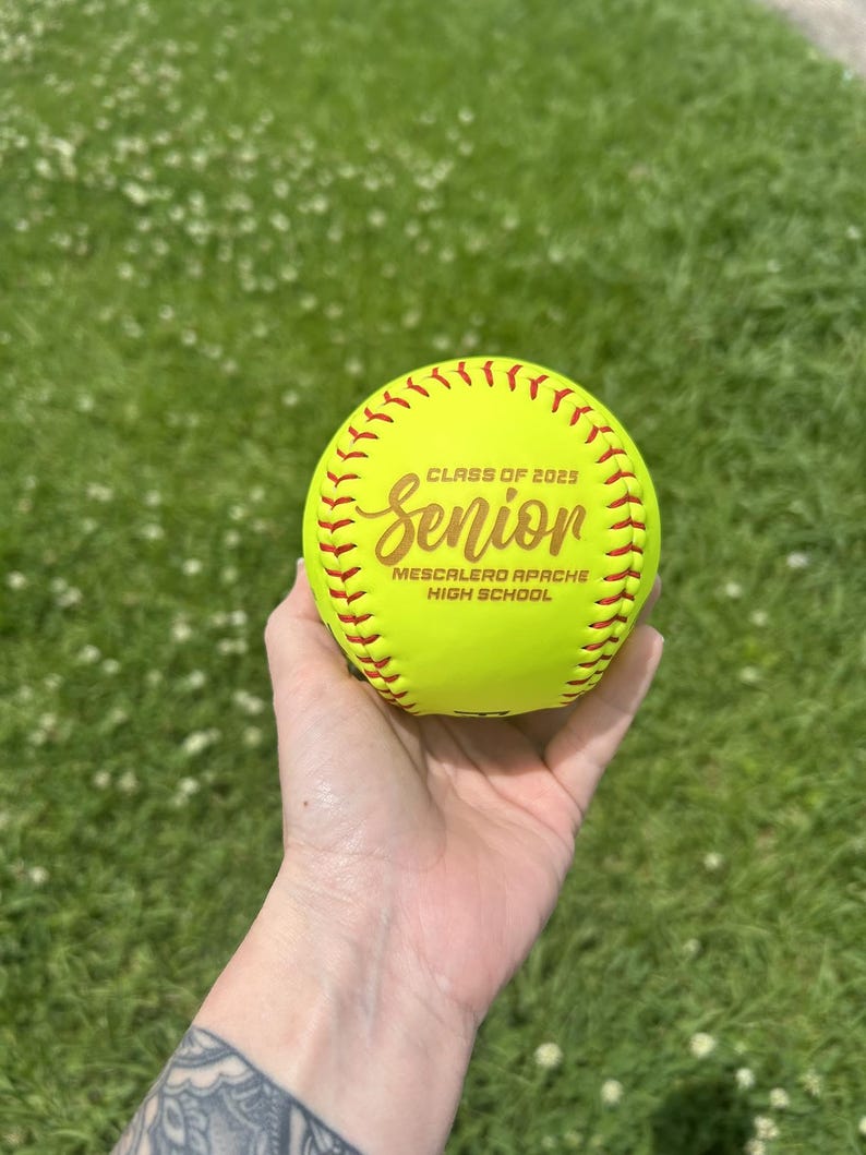 Engraved Softball, Team Gift, Laser Engraved, Senior Gift - Etsy